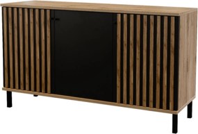 STO Komoda LONDON 3D, 150 cm Černá/Dub Votan