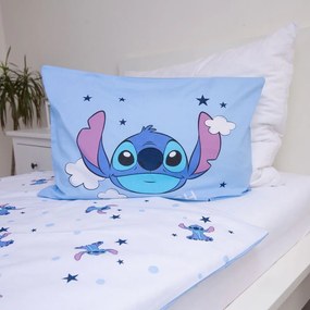 Modré bavlněné dětské povlečení do postýlky 100x135 cm Lilo &amp; Stitch "Clouds" – Jerry Fabrics