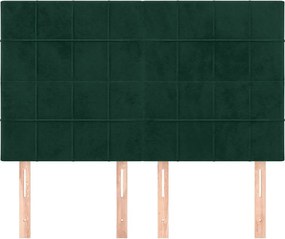 Čelo postele tmavě zelené 144x5x118/128 cm sametové 3116383