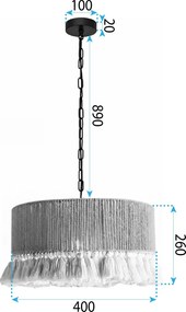 Toolight Toolight, stropní svítidlo 40cm, 1xE27, APP1735-1CP, černá-hnědá, OSW-05121