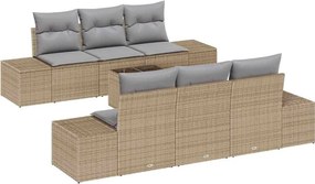 Sada zahradních pohovek 8 ks Beige a šedá polyratan 3355619