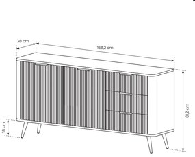 LANTE b | komoda C 163 2d3s | 163,2 cm | béžová/zlatá