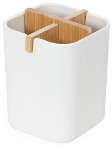 Bílý koupelnový organizér Compactor Ecologic, 8,4 x 7,8 cm