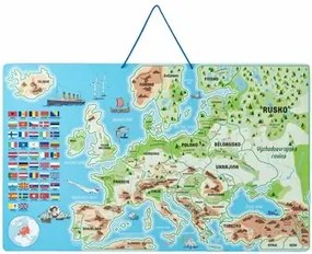 Woody Magnetická mapa EVROPY, společenská hra 3 v 1, ČJ / od 3 let