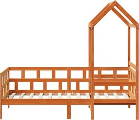 Válenda se střechou voskově hnědá 90 x 200 cm masivní borovice 3282236