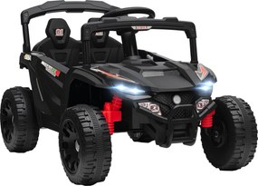 AIYAPLAY dětské elektroauto 12V s 2 motory, dálkové ovládání 2,4G, zadní odpružení, světla, hudba, černá
