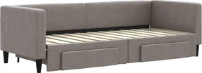 Válenda s přistýlkou a zásuvkami taupe 80 x 200 cm textil 3196612