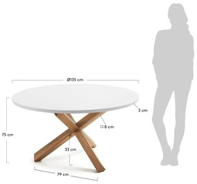 Jídelní stůl Kave Home Nori, ⌀ 135 cm
