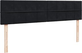 Osmanský rám postele s matrací černá 160x200cm samet 3311785