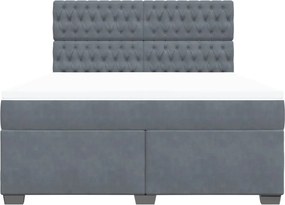 Box spring postel s matrací tmavě šedá 180x200 cm samet 3290985