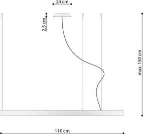 Černé hliníkové LED závěsné svítidlo ø 110 cm RIO – Thoro