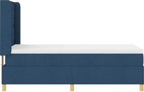 Postel s boxspringem s matrací s čelo Modrá 90 x 190 cm textil 3341748