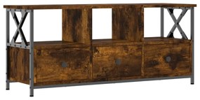 TV skříňka kouřový dub 102x33x45 cm kompozitní dřevo a železo