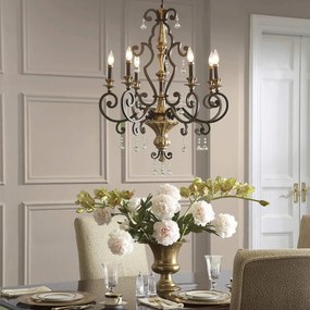 Elstead MARQUETTE A rustikální lustr 71 cm 6xE14 starý bronz