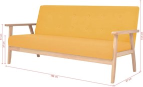 Trojmístná sedačka, textil, žlutá 244659