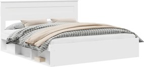 Rám postele s čelo Bílá 180 x 200 cm Masivní borové dřevo 3409727