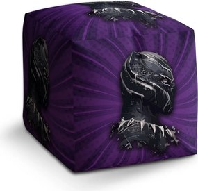 Sablio Taburet Cube BLACK PANTHER z profilu Fialový - 50x50x50 cm