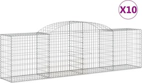 Klenuté gabionové koše 10ks 300x50x80/100 cm pozinkované železo 3146691