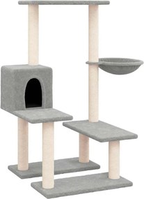 Škrabadlo pro kočky se sisalovými sloupky světle šedé 94,5 cm 171640