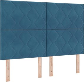 Postel s boxspringem s čelo Tmavě modrá 160 x 200 cm samet 3339912