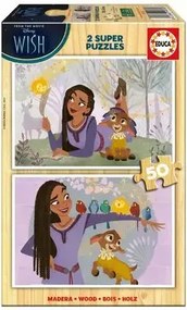 EDUCA Dřevěné puzzle Přání / 2x50 dílků / od 4 let