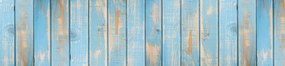 DIMEX | Fototapeta do kuchyně Staré modré lamely KI-260-290 | 260 x 60 cm | modrá, béžová