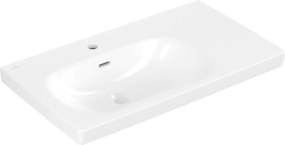 Villeroy & Boch Skyla - Umyvadlo 80x46 cm, s přepadem, otvor pro baterii, CeramicPlus, Stone White 5A52L1RW