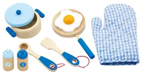 Dětské dřevěné nádobí Viga-snídaně modré Barva: modrá