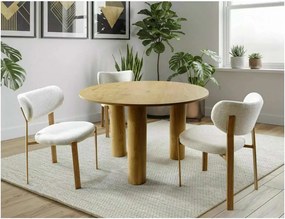 Jídelní židle Clarkia, krémová / dub