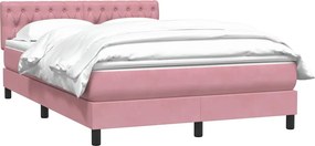 Box spring postel s matrací růžová 160x210 cm samet 3316508