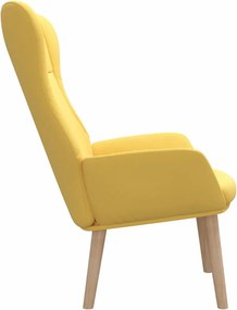 Relaxační křeslo hořčicově žluté textil 341401