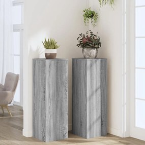 Stojany na rostliny 2 ks šedé sonoma 33 x 33 x 100 cm kompozit 3307887