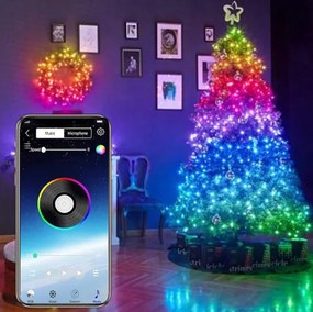 BERGE LED světelný řetěz - RGB MULTICOLOR - USB - SMART - 5 m