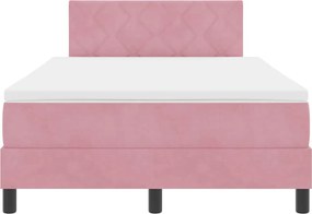 Postel s boxspringem s čelo Růžová 120 x 190 cm samet 3339229
