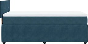 Box spring postel s matrací modrá 90 x 190 cm samet 3289930