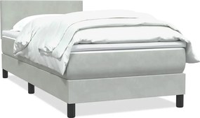 Box Spring Postel s matrací Světle šedá 90x220 cm Samet 3316047