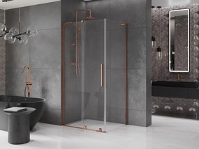 Mexen Velar L, sprchový kout s posuvnými dveřmi 110 x 80 cm, 8mm čiré sklo, růžové zlato, 871-110-080-03-60