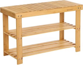 Bambusový botník, úložný systém na boty, přírodní