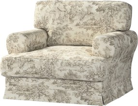 Potah na křeslo IKEA Ekeskog barva hnědá látka vzorované