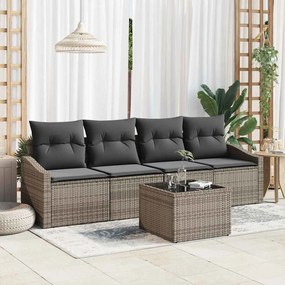 Set pohovek 5 ks Šedá polyratan 3346589