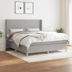 Box spring postel s matrací světle šedá 180 x 200 cm textil 3131849