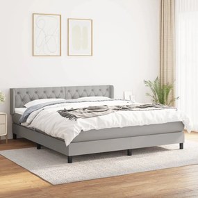 Box spring postel s matrací světle šedá 160 x 200 cm textil