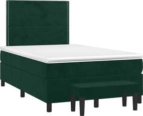 Box spring postel s matrací tmavě zelená 120x190 cm samet 3270466
