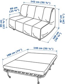 LYCKSELE MURBO 2místná rozkládací pohovka, Tutstad barevné