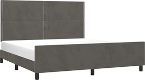 Rám postele bez matrace tmavě šedý 160 x 200 cm samet 3125703