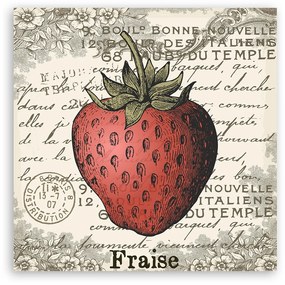 Obraz na plátně, Strawberry Vintage - 40x40 cm
