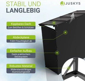 Juskys Venkovní stojan na dřevo se stříškou, 2,4 m³