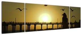 Obraz - Procházka po pláži (170x50 cm)