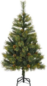 Umělý sklopný vánoční stromeček s kužely Zelená 120 cm 3395078