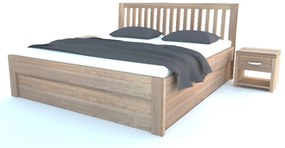Dřevěná postel z masivu Postelia BELNA Buk s úložným prostorem 180x210cm - bukové dvoulůžko o šíři masivu 4 cm